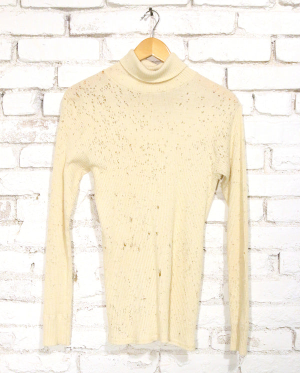 totally blown x pskaufman... Cream turtle neck - pskaufmanfootwear