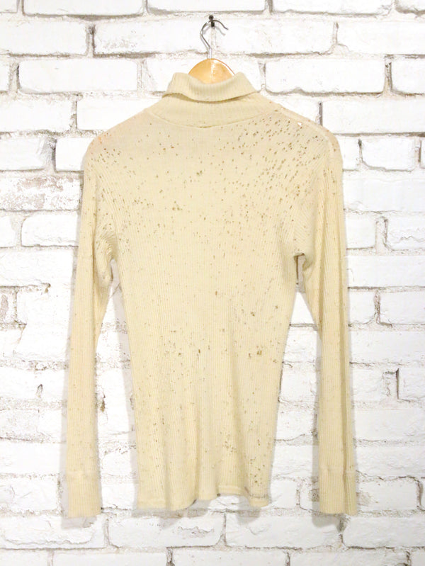 totally blown x pskaufman... Cream turtle neck - pskaufmanfootwear